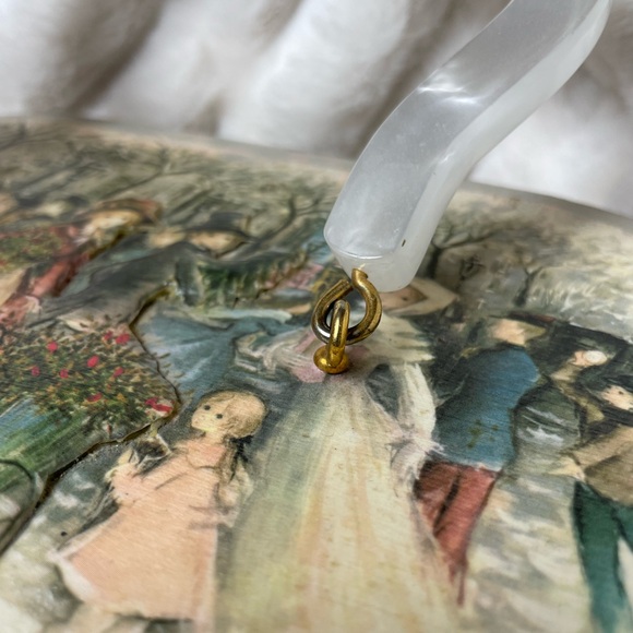 Other | Vintage Handcarved Bag With Acrylic Pearlized Handle | Poshmark